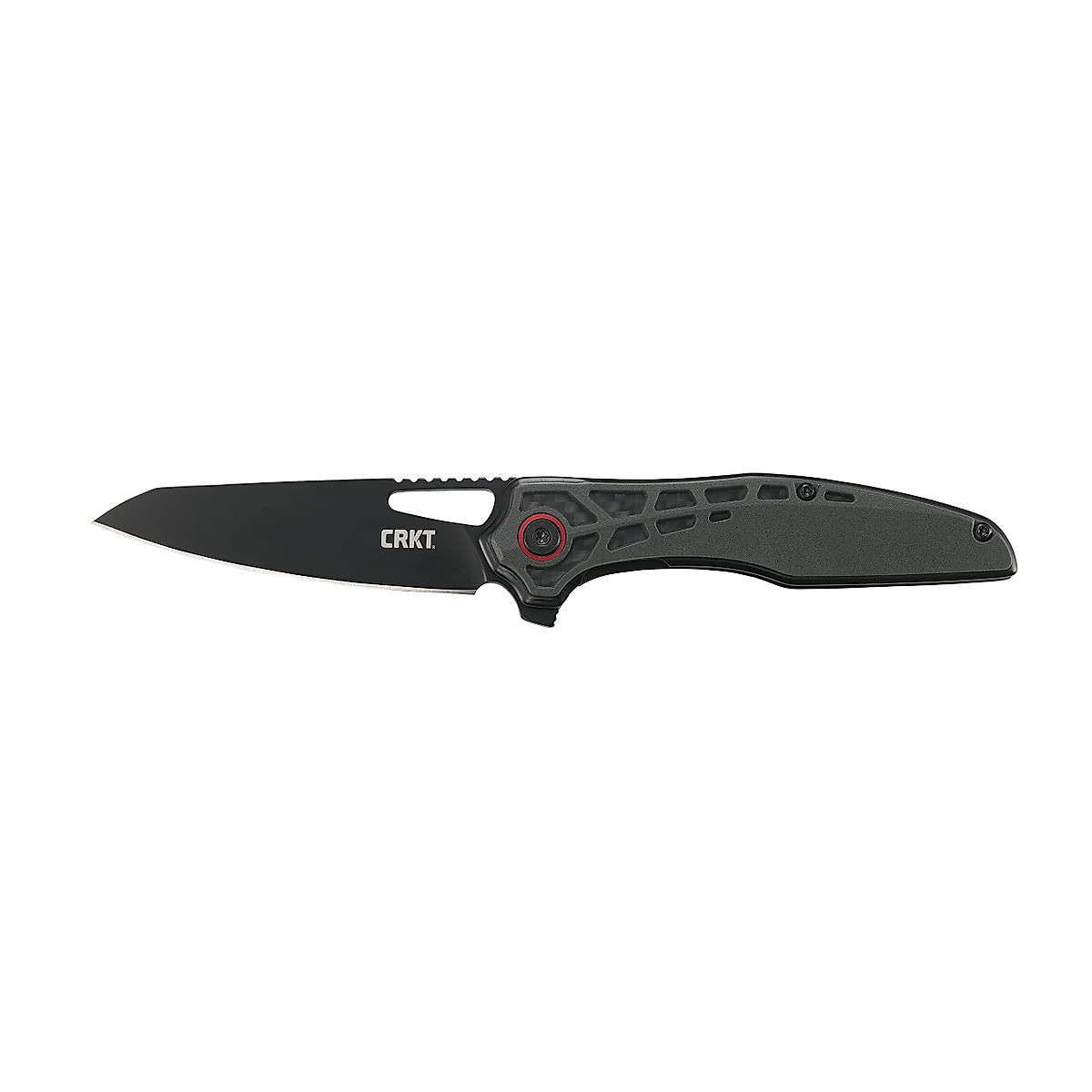 COLUMBIA RIVER KNIFE & TOOL Thero EDC Folding Pocket Knife: Everyday Carry Folder, Plain Edge, Sheepsfoot Blade with Black Oxide Finish, Flipper, Glass Reinforced Nylon and Carbon Fiber Handle 6290