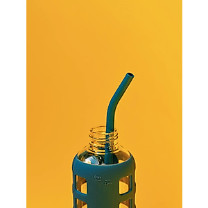 purifyou Reusable Silicone Straws - Extra Long & Wide (14.5 inch), Set of 5 with Silicone Tips, Portable Travel Case, & Cleaning Brush - Compatible with 40oz Stanley Cups & Tumblers