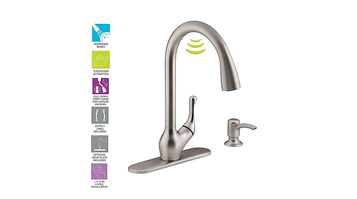 KOHLER Barossa Touchless Kitchen Faucet | Pull-Down Sprayer