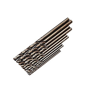 SPKLINE 10 Pcs High Speed Steel Cobalt Drill Bit Set 2 Pcs of Each 1mm(3/64"), 1.5mm(1/16") 2mm(5/64") 2.5mm(3/32") 3mm(1/8") Jobber Length Twist M35 Metal Drill Bit For Stainless Steel And Hard Metal