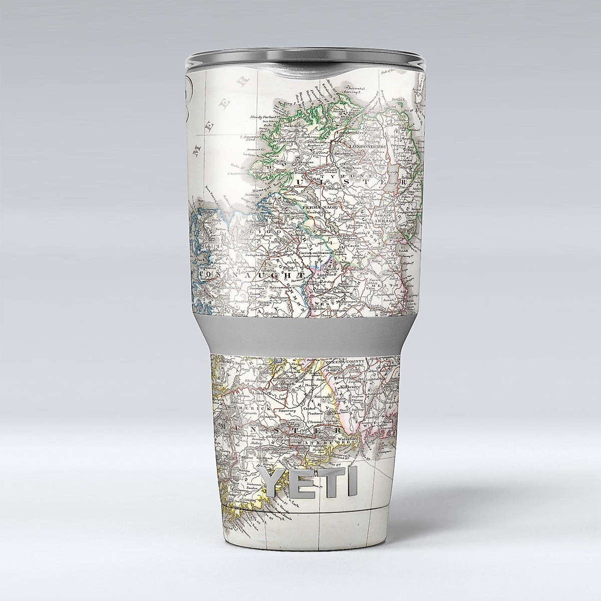 Design Skinz The Vintage Ireland Map - Skin Decal Vinyl Wrap Kit Compatible with The Yeti Rambler Cooler Tumbler Cups