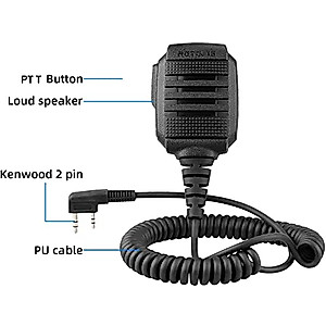 Retevis IP54 Waterproof 2 Pin Walkie Talkie Speaker Microphone Compatible with Retevis RT22 RT21 RT68 H-777 RT22S RB29 RT86 RT-5R RT19 RT27 Baofeng BF-F8HP UV-5R Arcshell AR-5 Two Way Radio(4 Pack)