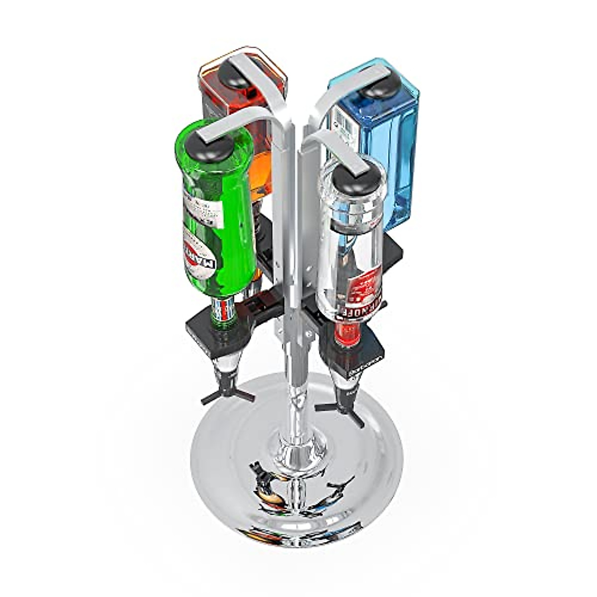 Barbarian 4/6 Bottle Rotary Liquor Dispenser For Home Bar - Bar Butler Shot Measure Bracket Alcohol Wine Upside Down Drink Jigger Optics Man cave