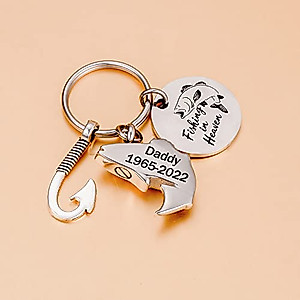 Fishing in Heaven Cremation Urn Keychain Fish Memory Key Tag -Fish Urn Memorial Keychain-Ashes Keychain Cremation Jewelry (Customize your fish)