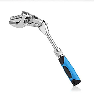 LASIEYO Adjustable Wrench, 10" to 12" Crescent Wrenches with 180° Rotating Head Wrench tool, Cr-V Chrome Vanadium Steel