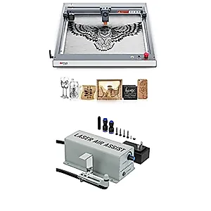 ORTUR Laser Master 3 10W Output Power Laser Engraver, 0.05 * 0.1mm Compressed Spot Laser Cutter add App Offline Control and Laser Air Assist Pump with 16/min Airflow