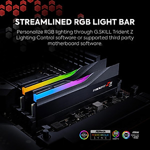 G.SKILL Trident Z5 RGB Series (Intel XMP 3.0) DDR5 RAM 32GB (2x16GB) 7800MT/s CL36-46-46-125 1.45V Desktop Computer Memory UDIMM - Matte Black (F5-7800J3646H16GX2-TZ5RK)