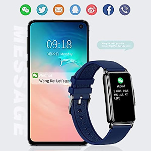 Blue Fitness Tracker Smart Bracelet for Men and Women Ladies Smart Watch with Pedometer Sleep Message Notification 1.47" Full Touch Screen for Android and iOS Phones