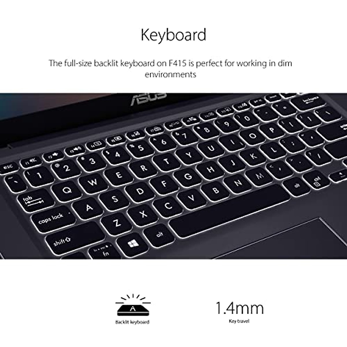 ASUS VivoBook 14 Laptop Computer, 14" IPS FHD Display, Intel Core i3-1115G4 Processor, 4GB DDR4, 128GB PCIe SSD, Fingerprint Reader, Windows 11 Home in S Mode, Slate Grey, F415EA-AS31