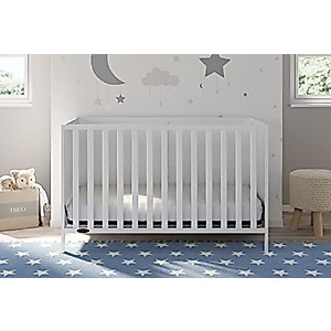 Graco Theo Convertible Crib (White) – Converts from Baby Crib to Toddler Bed and Daybed, Fits Standard Full-Size Crib Mattress, Adjustable Mattress Support Base