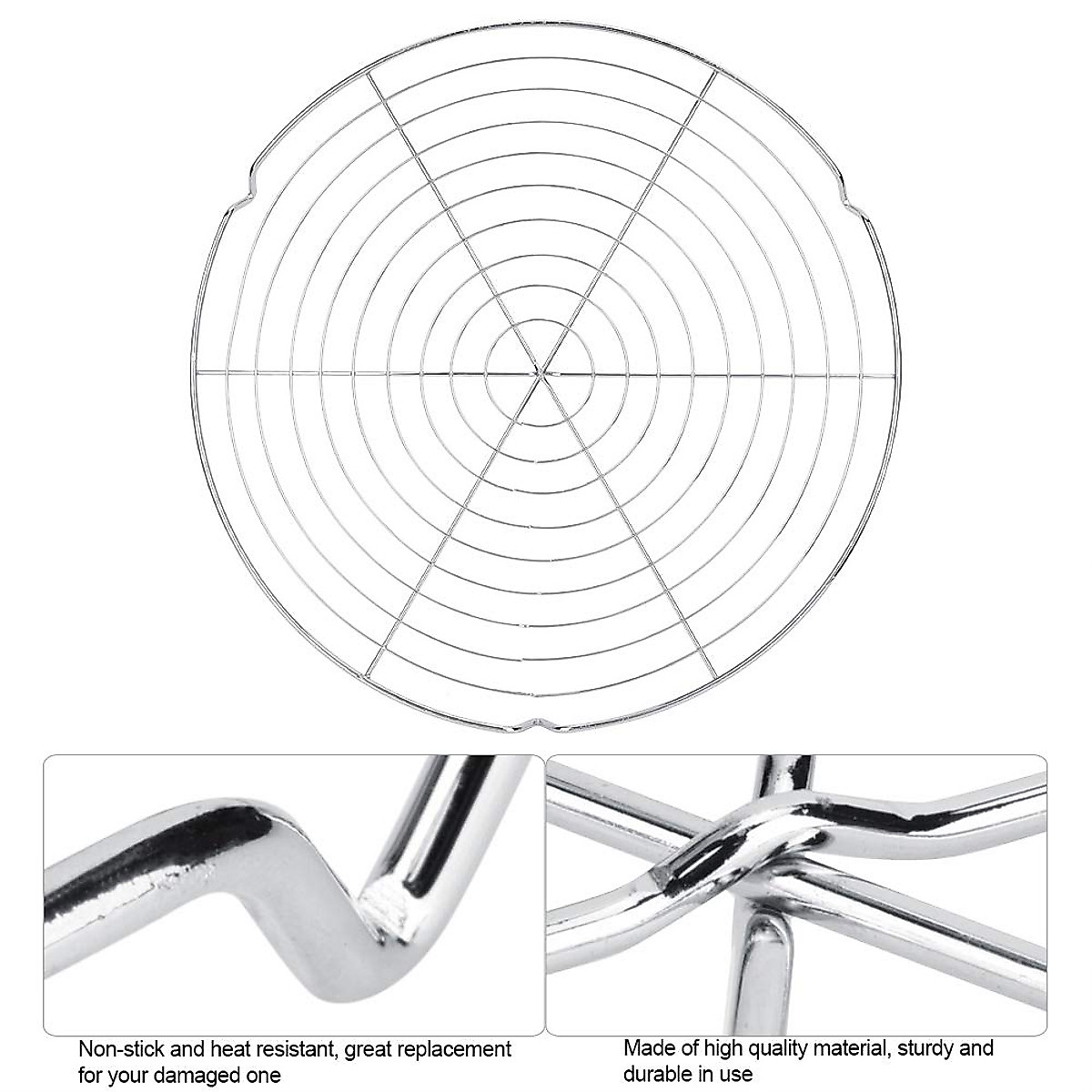 Srliya fire Pit Grate Round Grill grates 33×33×2 Round Shape BBQ Wire mesh Grill net Barbecue Grilled Grid Rack Outdoor Camping Picnic Tool