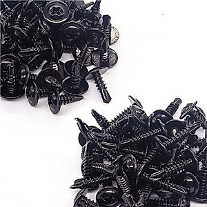 weideer 100pcs #8 Self Tapping Screws for matal Sheet Metal Screws 410 Stainless Steel Assortment Kit Black Oxide Truss Head Screws (1/2" 50pcs+3/4" 50pcs)