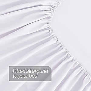 Ersmak Bright White Queen Sheets Set (4 Piece), Super Soft Brushed Microfiber Bed Sheets with 16 Inch Deep Pocket, Egyptian Quality Luxury Bedding Set