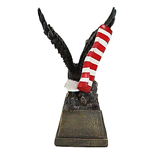 Ebros Patriotic Pride and Honor Bald Eagle Clutching American Flag Statue 10.75" Tall Wildlife Decor Figurine