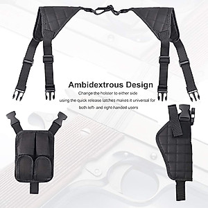 Shoulder Holster Xaegistac Airsoft Holsters General Vertical Gun Holster Adjustable for Most Kinds of Pistols (Black)