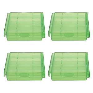 4 x AA Battery Storage Case Holder Organizer Box Green 4Pcs,Aicosineg