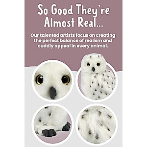 Living Nature Snowy Owl Stuffed Animal | Fluffy Owl | Soft Toy Gift for Kids | 7 inches