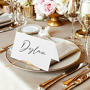 120 Pcs Blank Place Cards for Table Seting - Name Cards White, Table Place Cards for Dining, Party, Wedding, Tent Cards Fold 3.5×2 Inches