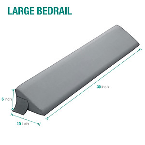 Vekkia Twin Bed Wedge Pillow/Headboard Pillow/Mattress Wedge Twin,Bed Gap Filler to Fill Gap (0-6") Between Headboard and Mattress (Gray) (39"x10"x6")