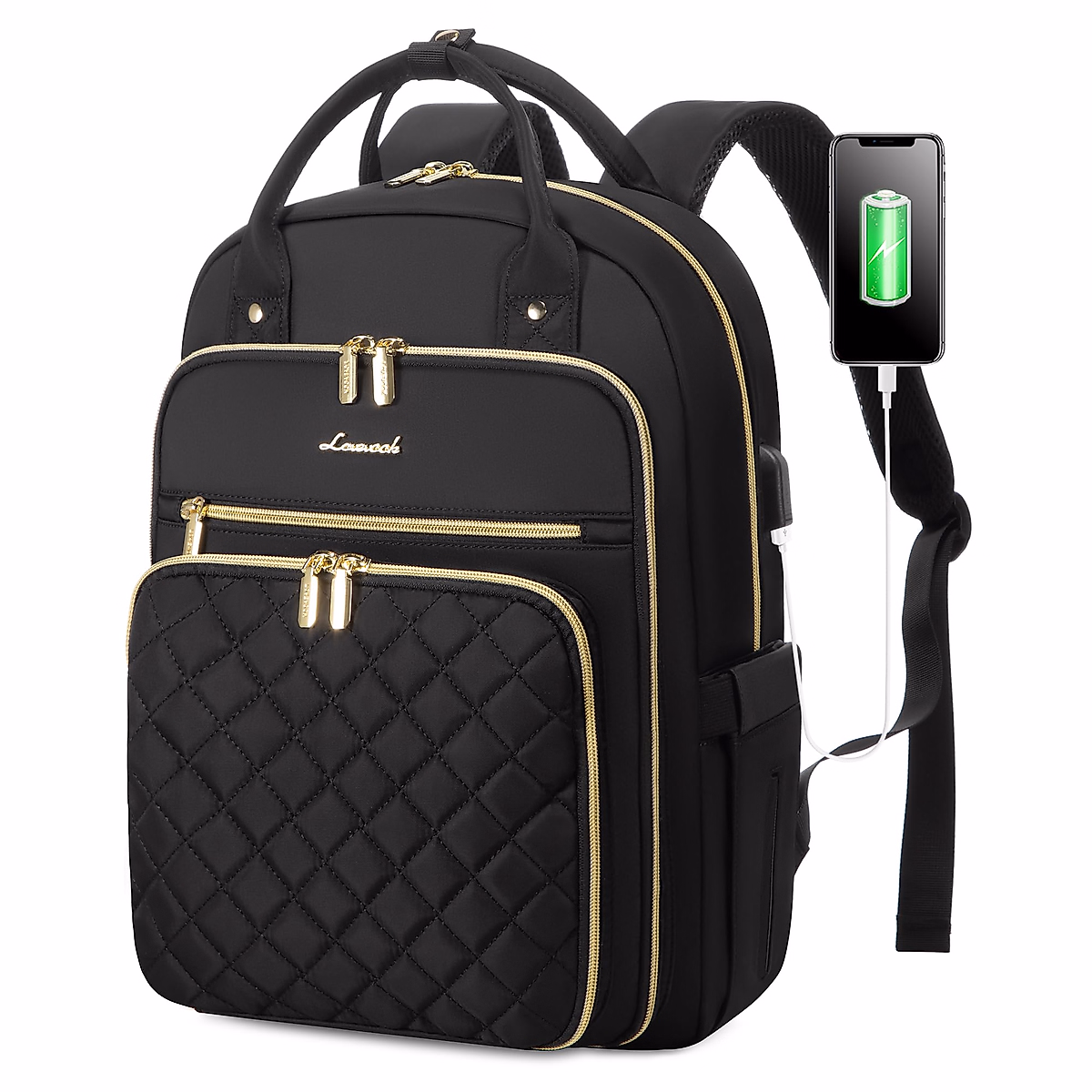 LOVEVOOK Extra Large Travel Backpack Stylish Laptop Backpack Purses for Women, Water Resistant Business Teacher Nurse College Work Computer Bag with USB Charging Port, Fits 18" Laptop