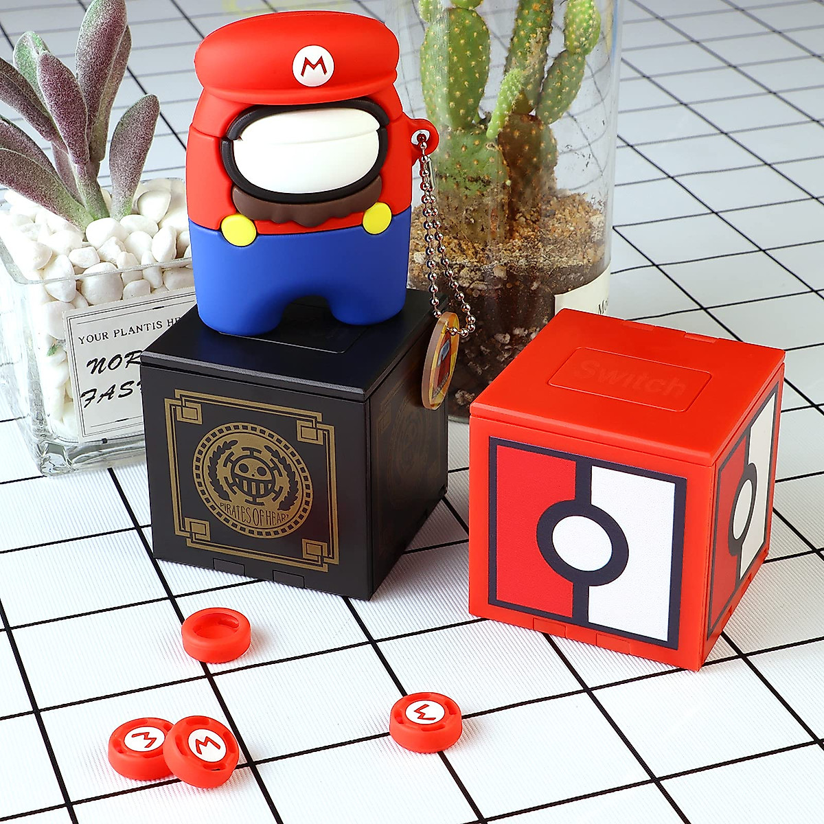 UFOPETIE Game Storage Box for Switch Game Card One Piece Games Cube up to 16 Games,Foldable Nintendo Switch Game Card Case Cube Nintendo Switch Game Storage Box