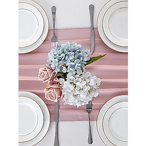 BEDDEB 10 Pack Dusty Rose Chiffon Table Runner 10Ft Sheer Wedding Table Runner 29x120 Inches Romantic Tulle Table Runner for Rustic Wedding Decor Birthday Party Bridal Baby Shower Table Decoration