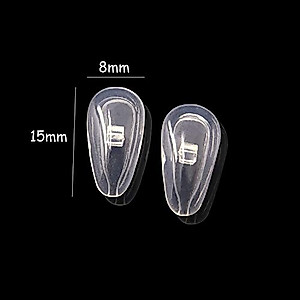 Honbay 10 Pairs 15mm Anti-Slip Silicone Screw-in Eyeglass Nose Pads Air Chamber Nose Pads Eyeglass Repair Kit(Nose Pads + Screws + Screwdriver + Tweezer + Cleaning Cloth + Storage Case)