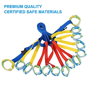 Children Safety Walking Rope with 12 Handles For Childcare Daycare Preschool Kindergarten School Field Trips Outdoor Activities - Extendable Design Adjustable & Safe Wristbands - 2024 Upgraded Version