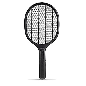 Night Cat Electric Fly Swatter Racket Bug Zapper Indoor Mosquito Killer USB Rechargeable Lightweight Double Layers Protection