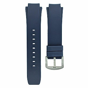 Ewatchparts SILICONE RUBBER BAND STRAP COMPATIBLE WITH IWC 35380 353804 DUAL CROWN AQUATIMER BLUE