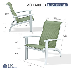 VICLLAX 2 Pieces Adirondack Chairs Outdoor Furniture Patio Chairs for Beach, Pool, and Fire Pit Seating, Green