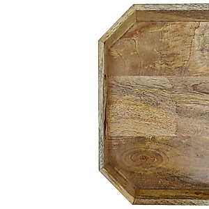 Wooden Serving Tray with Handles | Wood Bathroom Organizer Tray | Decorative | Food Safe | Water Resistant | Natural Solid Wood | Bathroom Organiser Tray