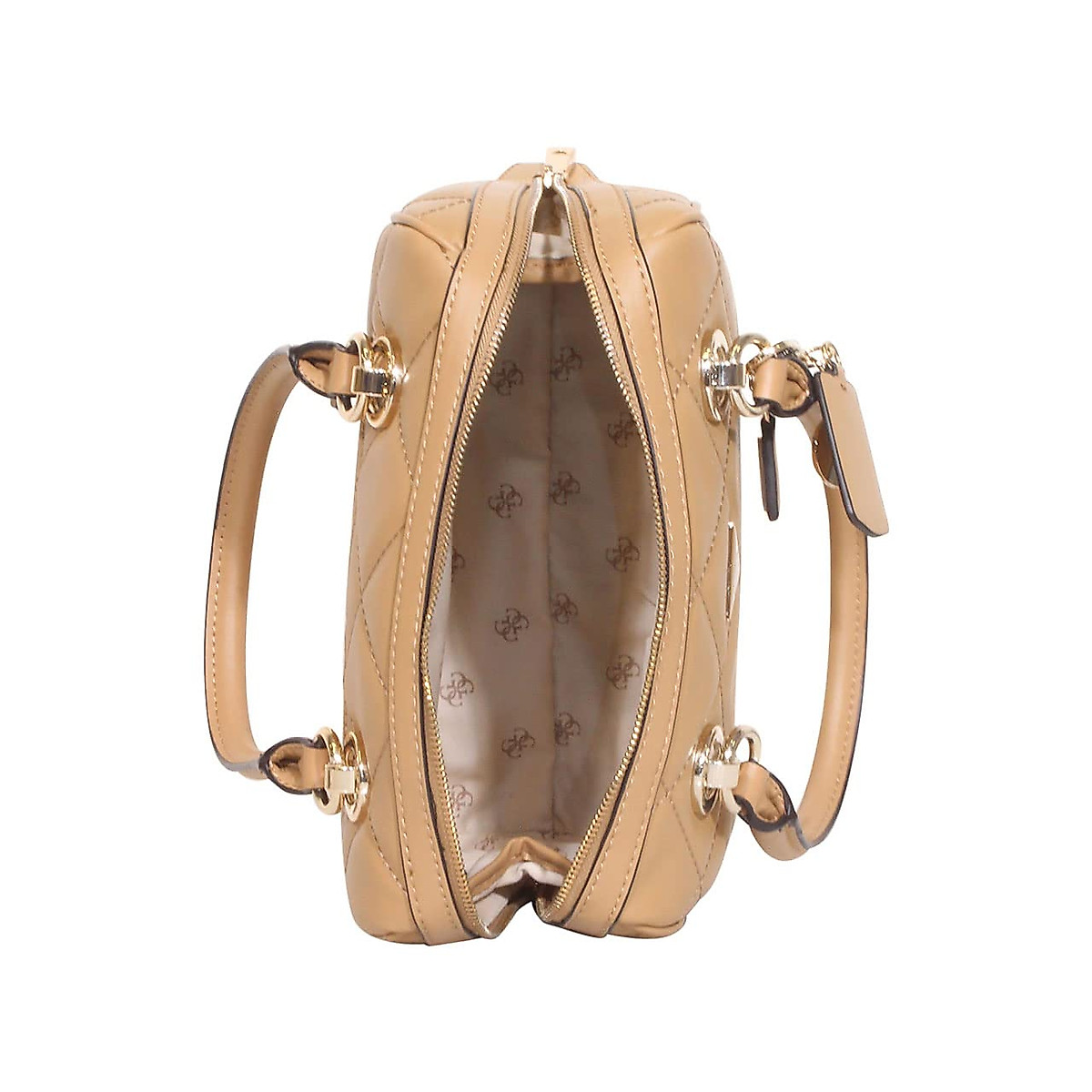 GUESS Cessily Box Satchel Beige One Size