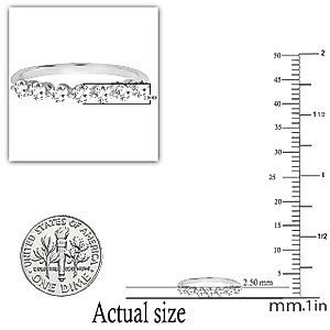 Dazzlingrock Collection 0.50 Carat (ctw) Round White Diamond Ladies Bridal Seven Stones Stackable Anniversary Wedding Band 1/2 CT|10K White Gold|Size 7