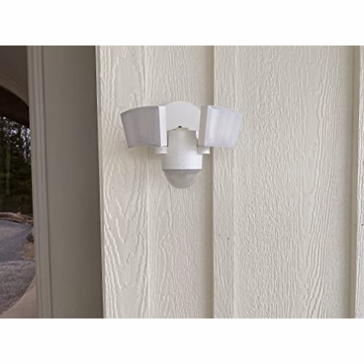 IQ America Motion Security Flood Light Eave/Soffit or Wall Universal Mount 1100 Lumen LED Outdoor Weatherproof Adjustable Motion Sensor, 180° 50' Detection, Yard Barn Shed Attic Workshop Garage WH