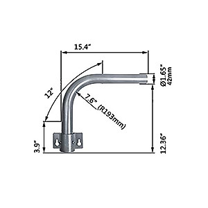 Mounting Arm for Barn Light,Area Light Extension Mounting Arm for Outdoor Security Yard Light,Pole Mount for Dusk to Dawn,Solar Streetlight,Standard Mounting O.D. 1.7inch(42mm),Silver Housing,Sturdy