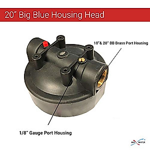 1 Pack 10" BB Clear Whole House Water System Filter Housing 1" NPT Brass Ports w/Pressure Release, Wrench and Bracket