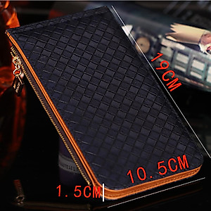 Womens Walllet Multi Card Case Wallet with Zipper Pocket Credit Card Holder Zipper Purse Cell Phone Handbag（black)