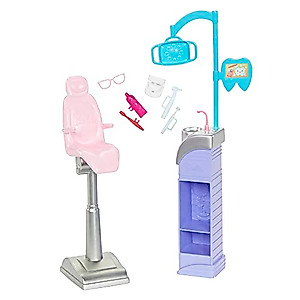 Barbie Careers Dentist Doll and Playset with Accessories, Medical Doctor Set, Barbie Toys,White