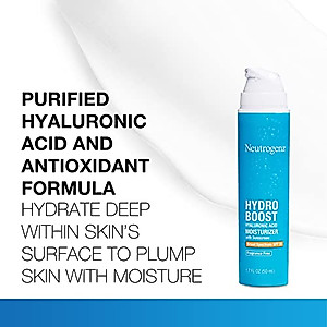 Neutrogena Hydro Boost Hyaluronic Acid Facial Moisturizer with Broad Spectrum SPF 50 Sunscreen, Daily Water Gel Face Moisturizer to Hydrate & Soothe Dry Skin, Fragrance-Free, 1.7 fl. oz