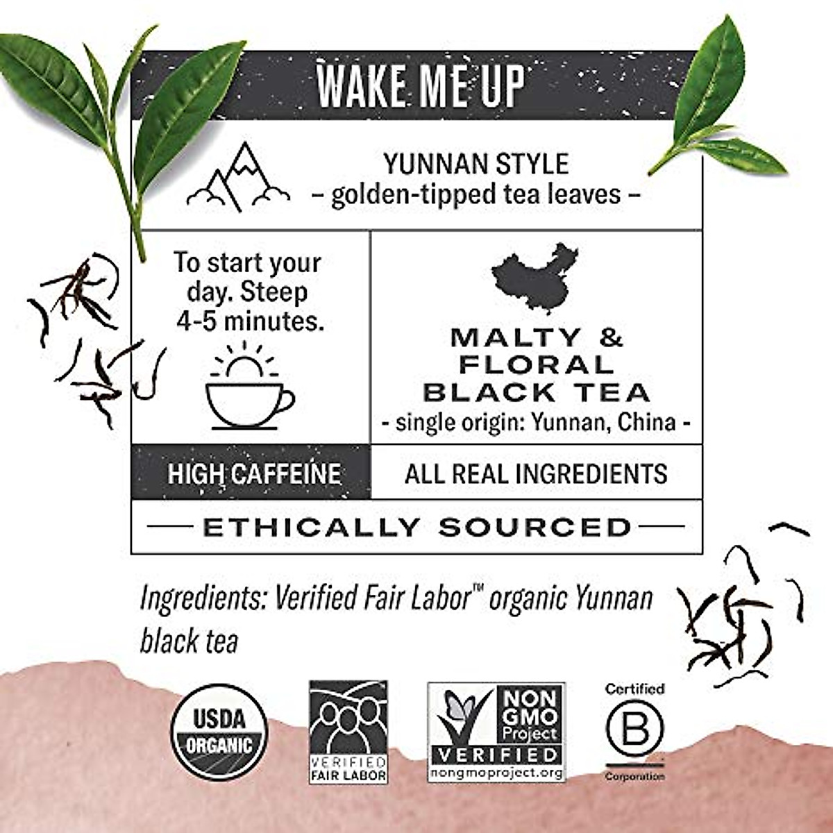 Numi Organic Chinese Breakfast Loose Leaf Tea, 16 Ounce Pouch, Yunnan Black Tea, Brews 200 Cups (Packaging May Vary)