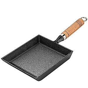 JKLove Cast Iron Skillet Nonstick Tamagoyaki Pan Grill Pan Japanese Omelette Egg Pan Pancake Pan Square Frying Pan Non-stick Coating Cast Iron Skillet Rectangle Small Grill Tamagoyaki Pan