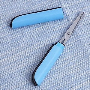MOTZU Set of 2 Portable Safe Scissor, Multipurpose Mini Folding Paper Cutting Scissors, Office School Supplies for Craft Sewing DIY Scrapbooking