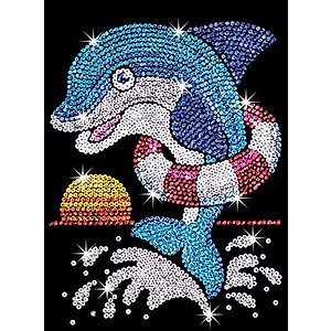 Sequin Art Red, Dolphin, Sparkling Arts and Crafts Picture Kit, Creative Crafts