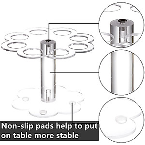 Dicunoy 3 Pack Ice Cream Cone Holder, 8 Holes Acrylic Waffle Cone Display Stand, Circle Hand Roll Sushi Stand Rack with Base for Restaurant, Party, Buffet, Wedding, Birthday