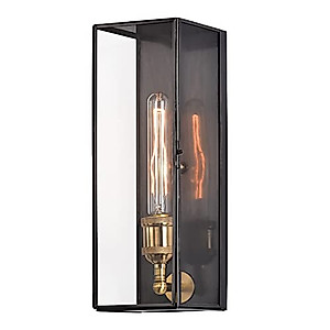 c cattleya Brass Outdoor Wall Sconce, Anti-Rust Exterior Light Fixtures with Tempered Glass, Waterproof Outdoor Porch Light for House Front Porch Garage Patio Hallway