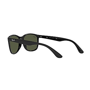 Ray-Ban RB4374F Low Bridge Fit Square Sunglasses, Black/Green, 58 mm