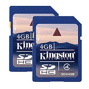 Kingston 4 GB Class 4 SDHC Flash Memory Card 2-Pack SD4/4GB-2P
