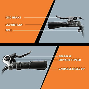 ECOTRIC Electric Bike 26" E Bike 350W Motor Cruiser Electric Bicycles Removable 36V 10AH Lithium Battery Commute Step-Through Ebike Moped for Adults with Basket Shimano 7 Speed Gears