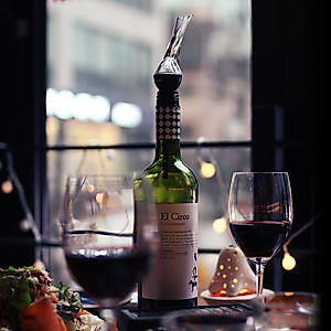 Wine Aerator Pourer (2 Pack, Silver and Black) by Vintorio